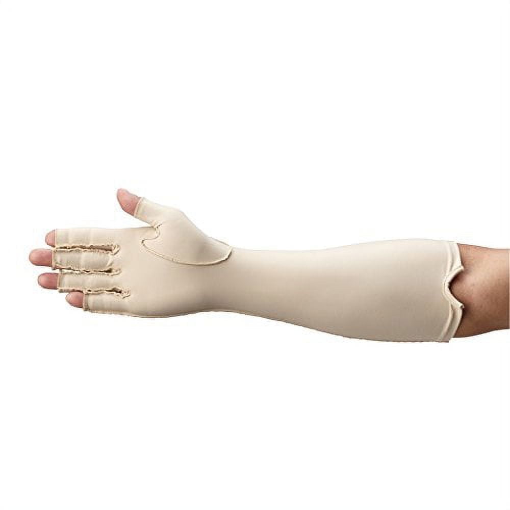 Rolyan Forearm Length Right Compression Glove, Open Finger Compression ...