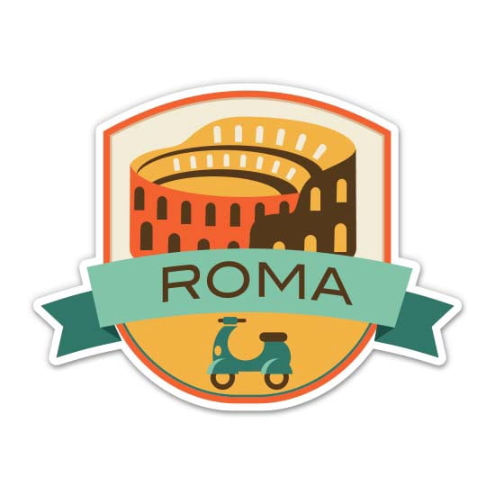 Roma Italy Rome - 3" Vinyl Sticker - For Car Laptop Water Bottle Phone ...