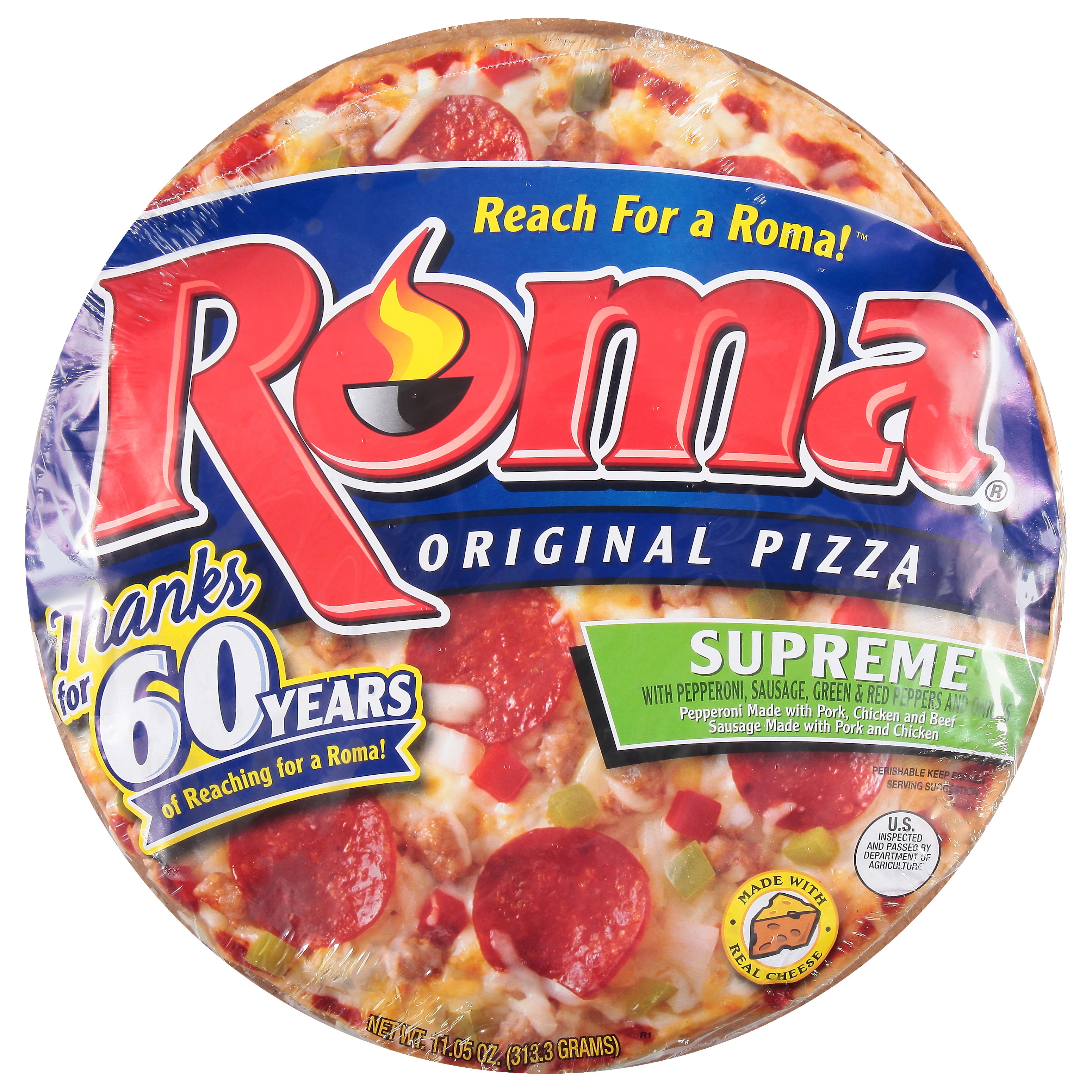 Roma Original Supreme, Thin Crust, Frozen Pizza, 11.05 oz - Walmart.com