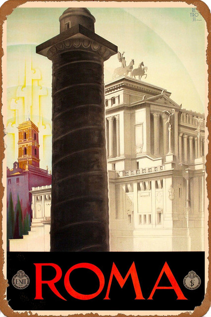 Roma Rome Italy Italian Europe Vintage Travel Advertisement Art Print ...