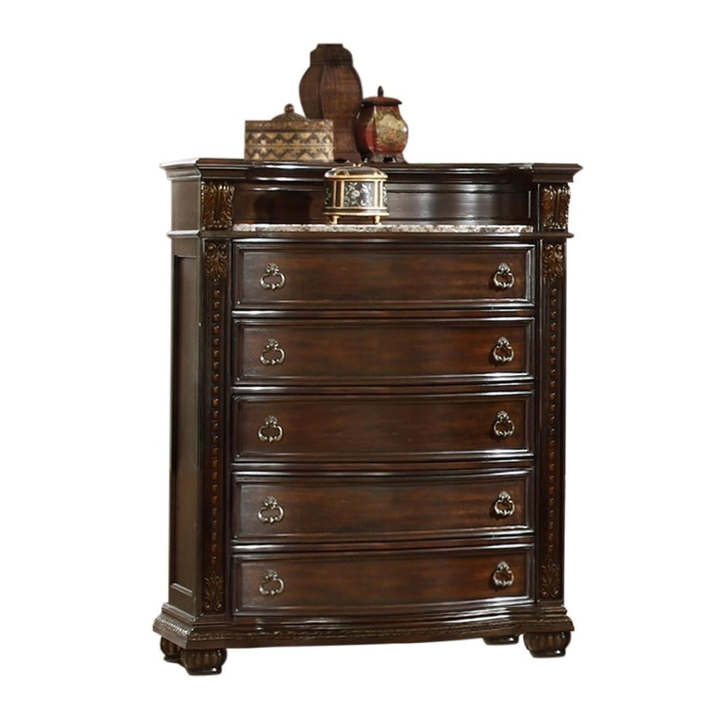 Roma Traditional Style Chest made with Wood in Dark Walnut - Walmart.com