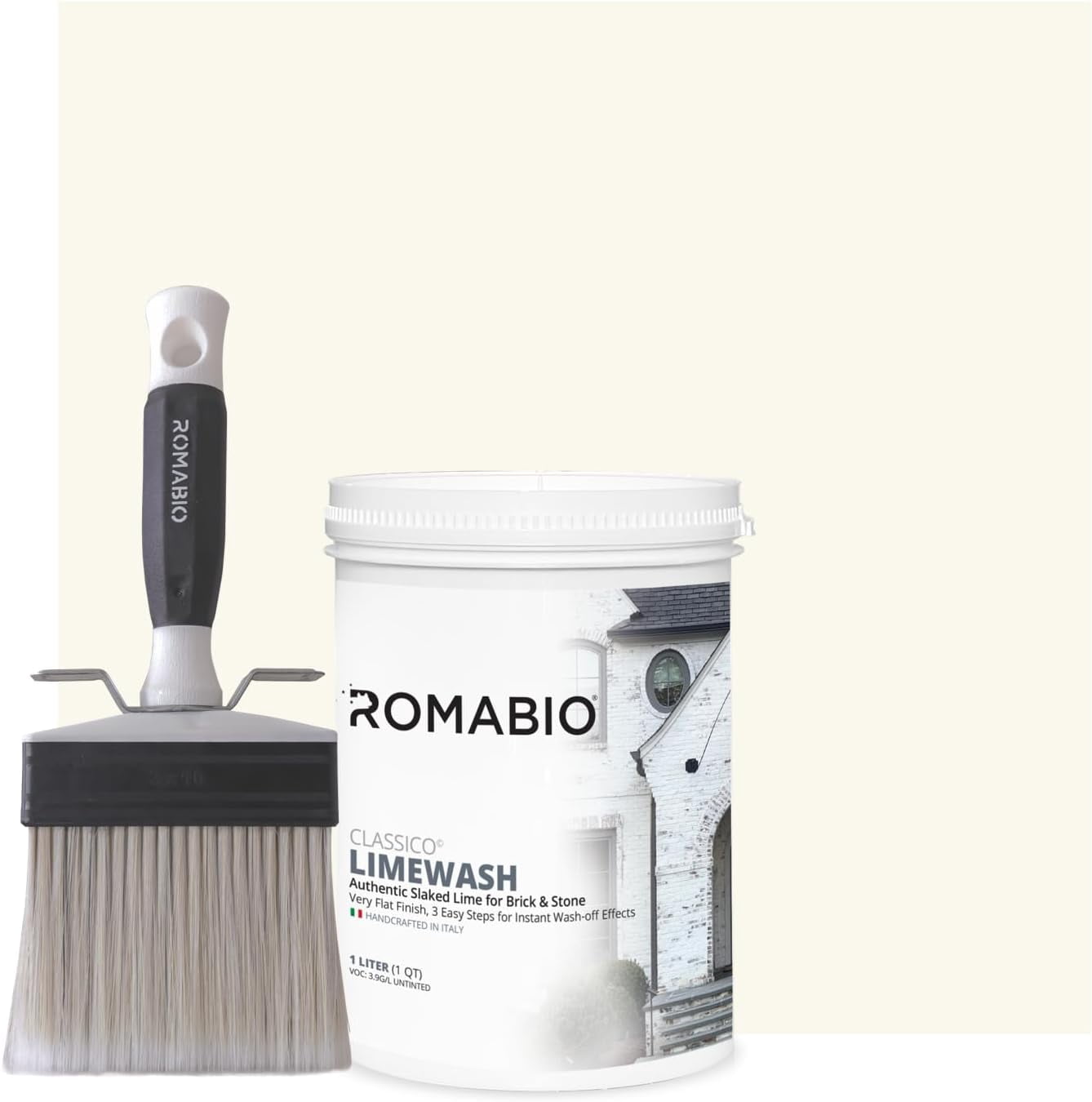 Romabio Fireplace Kit/includes Classico Limewash©, Small Masonry Brush ...