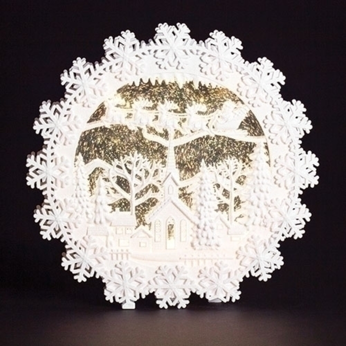 Roman 12.5" LED Lighted Swirl Snowflake Christmas Tabletop Decor ...