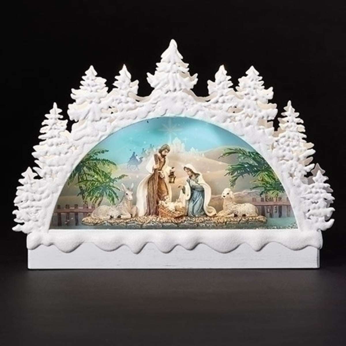 Roman 12.75" LED Lighted Nativity Scene Christmas Tabletop Decoration ...