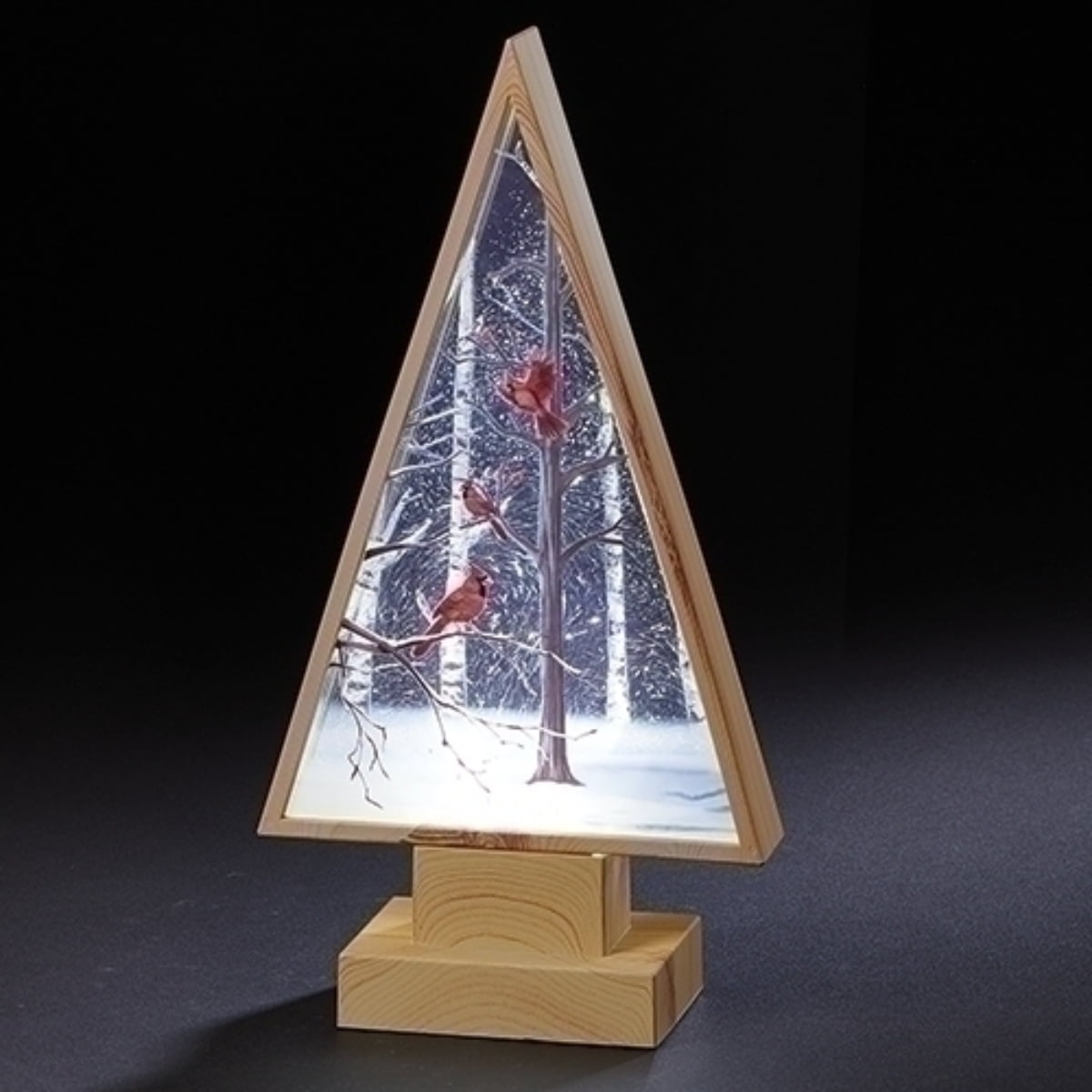 Roman 12" LED Lighted Swirl Tree Cardinal Christmas Tabletop Decoration ...