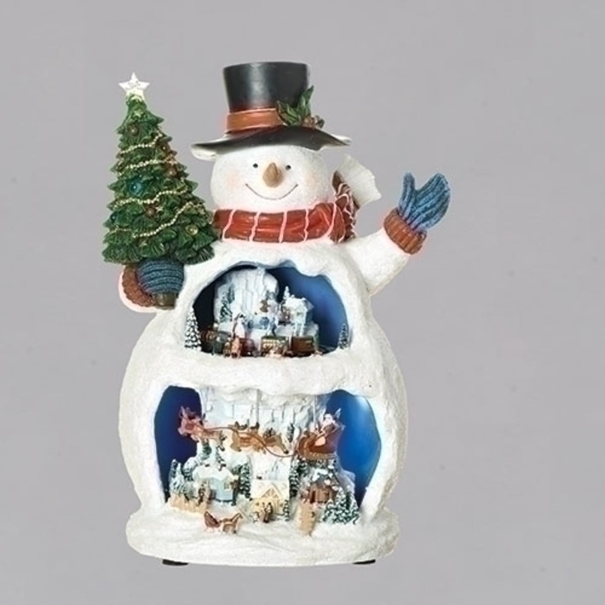 Roman 12" Musical LED Snowman with Double Winter Scene in Belly Holiday ...