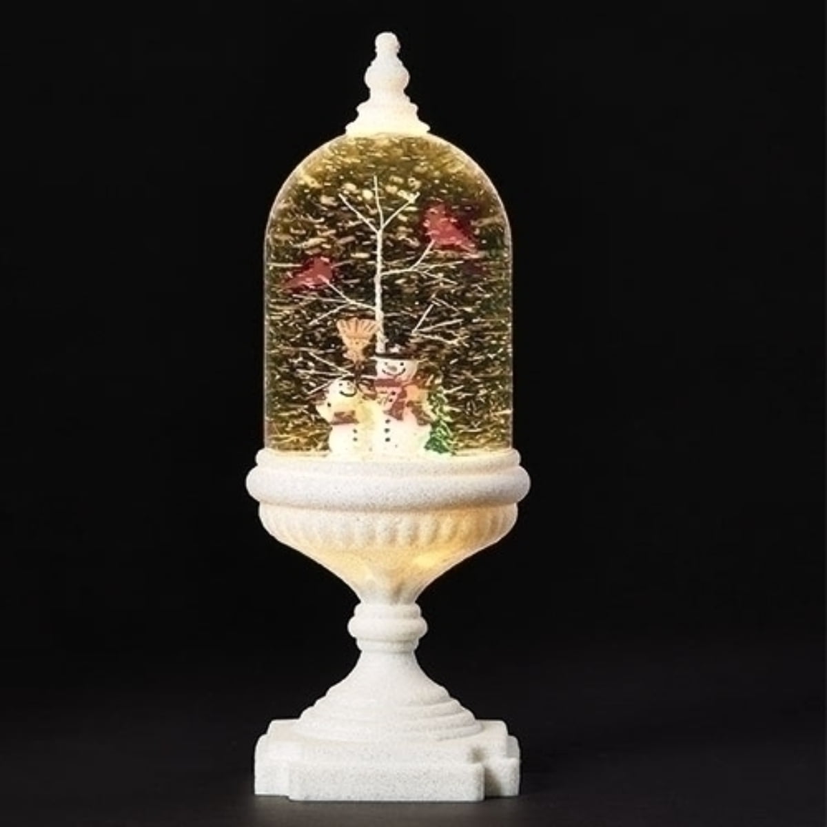 Roman 12" White and Red LED Swirl Snowman Column Christmas Tabletop ...
