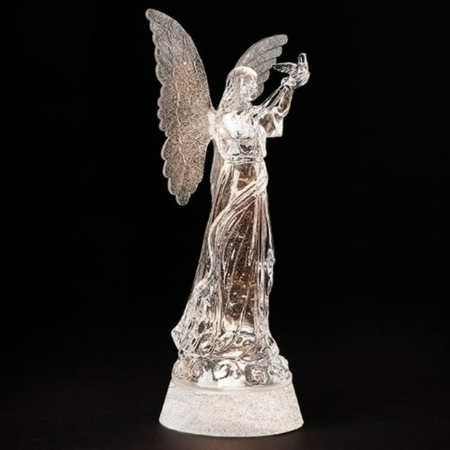 Roman 13.75" LED Lighted Angel with Dove LED Christmas Tabletop ...