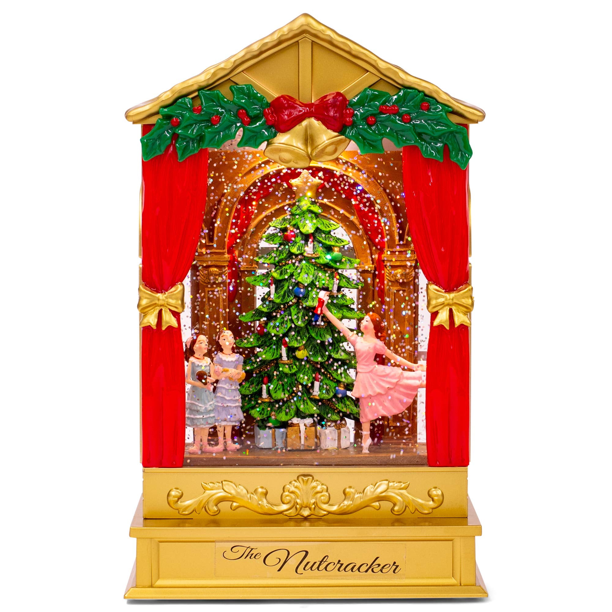 Roman 132271 LED Nutcracker Stage Gold and Red Swirl, 10-Inch Height ...