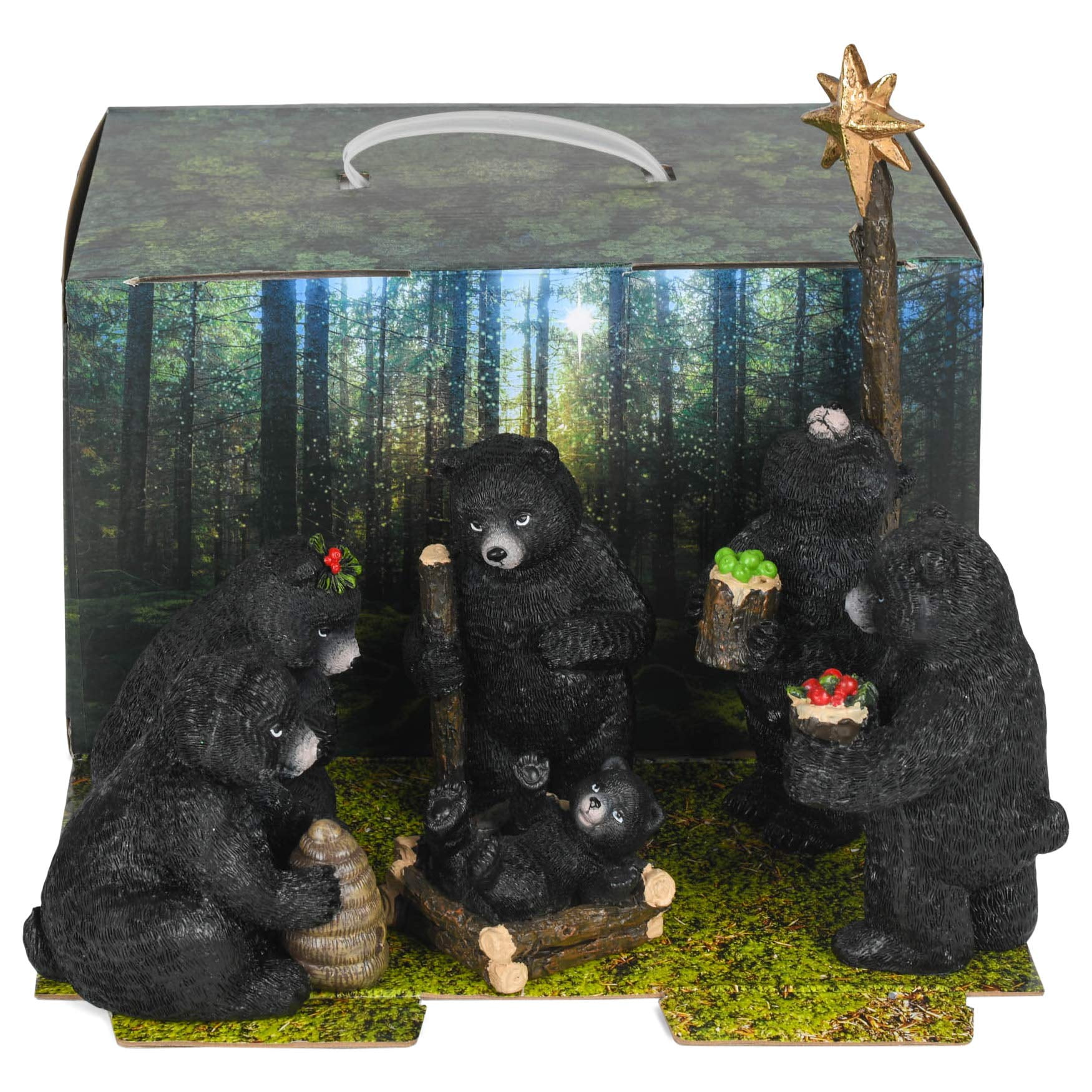 Roman 133001 Bear Nativity Scene, Set of 6, 9-inch Height, Black, Resin ...