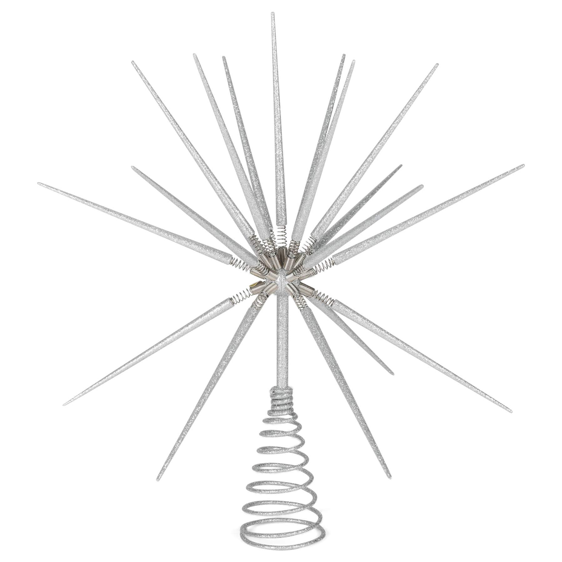 Roman 133173 Silver Burst Tree Topper with Spike on Spring, 15 inch ...