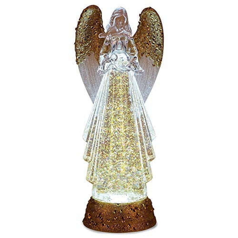 Roman Led Swirl Gold Angel Figurine, 12.5 inch Christmas Table ...