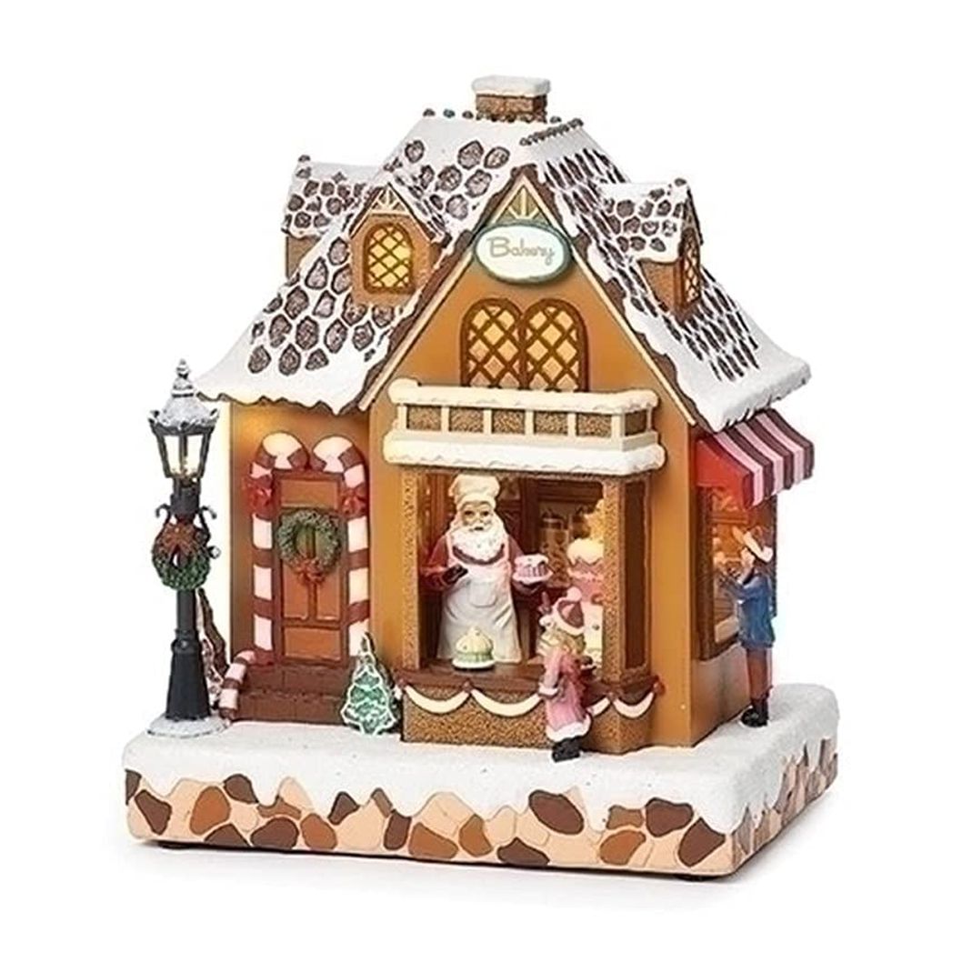 Roman 134354 Musical LED Santa's Baker with Kids Lighted Building, 9.5 ...