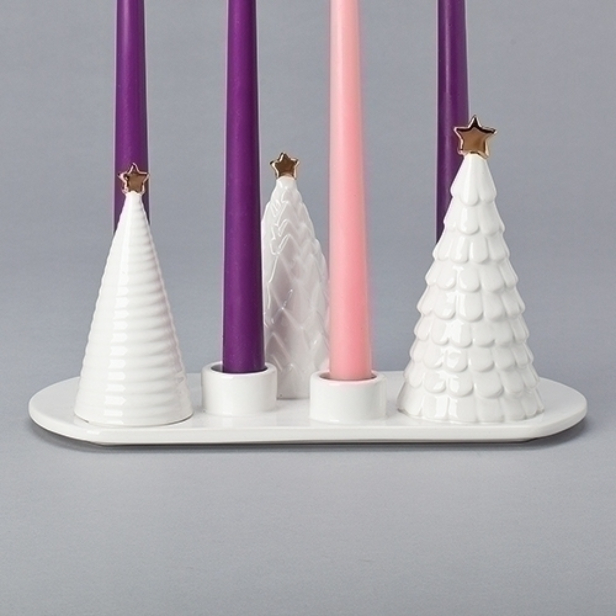 Roman 15.25" Ceramic Trees Advent Candle Holder Christmas Tabletop ...