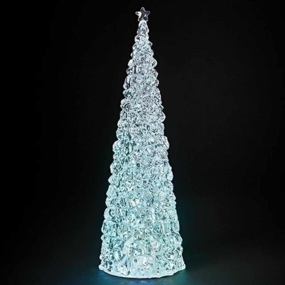 Roman 18" LED Lighted Ice Cube Tree with Star Christmas Tabletop Decor ...