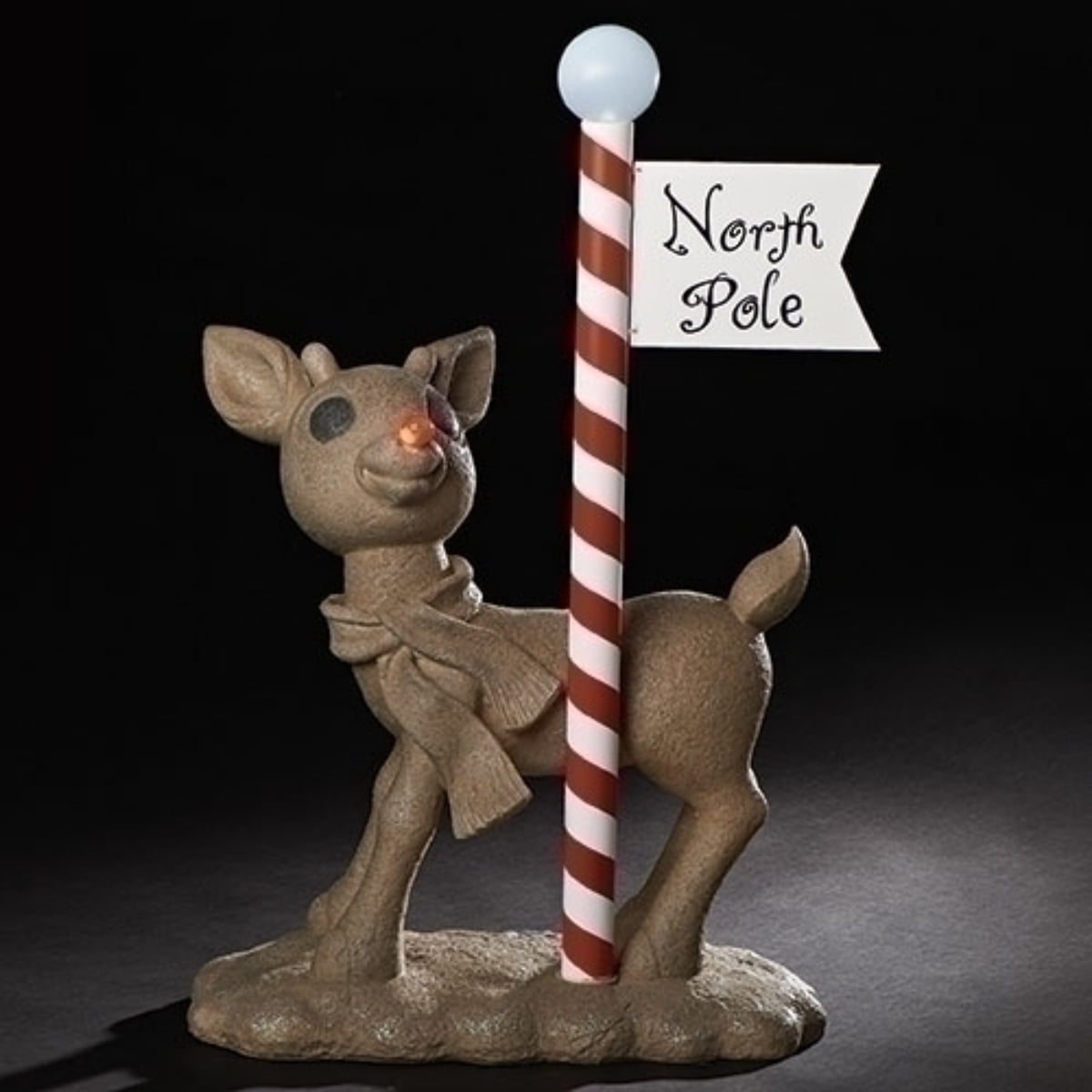Roman 24.5" Brown and Red Rudolph Solar Lighted Christmas Figure ...