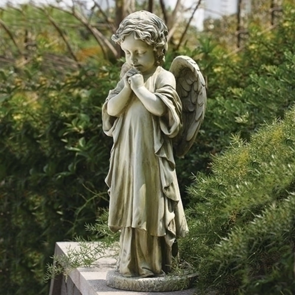Roman 26" Praying Angel Outdoor Garden Statue - Walmart.com