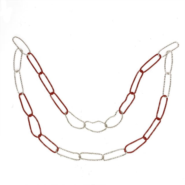 Roman 3' Red/Silver Loops Round Unlit Artificial Christmas Chain ...