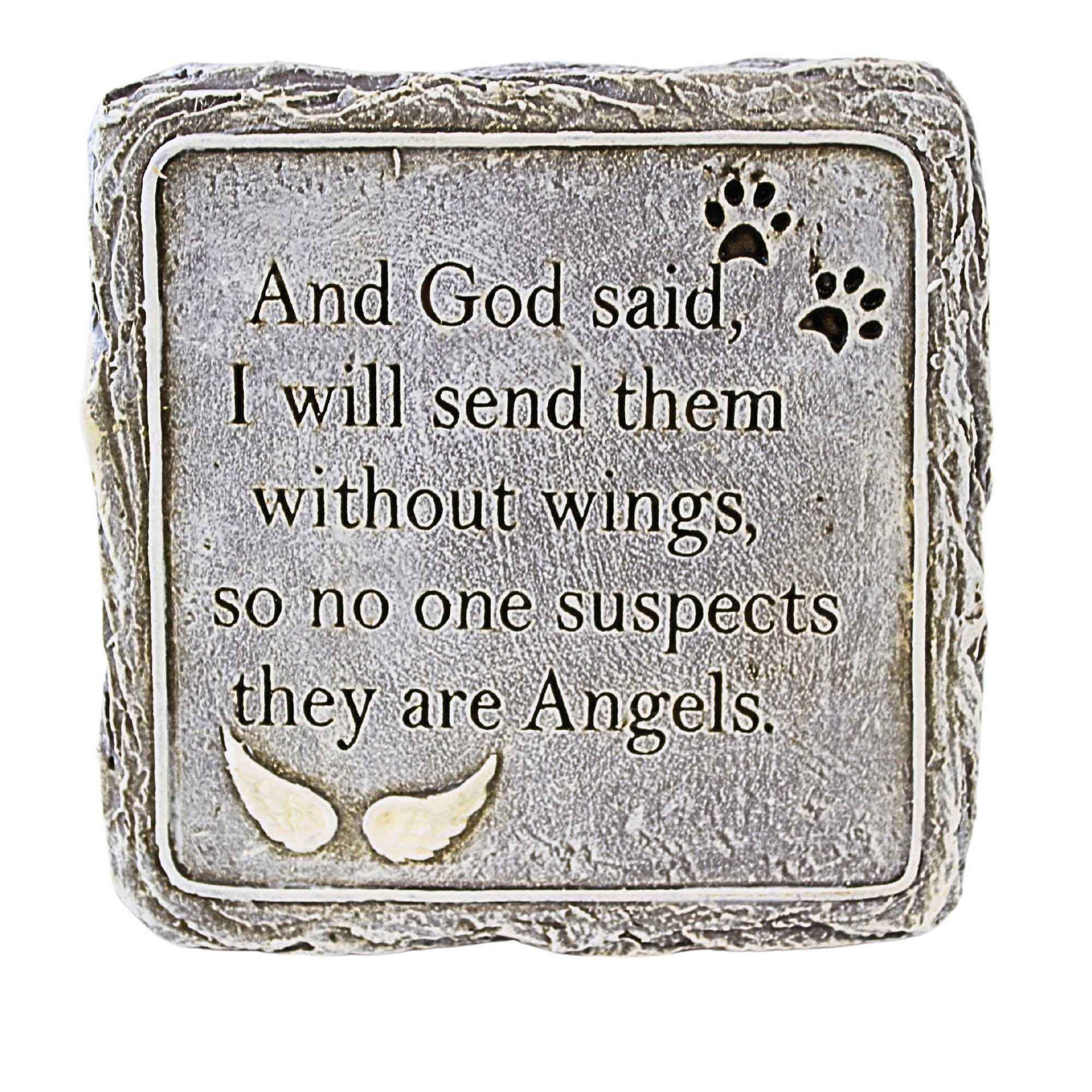 Roman 4.50In Pet Plaque, Resin, Paw Prints Heart Wings 11729 Angel ...