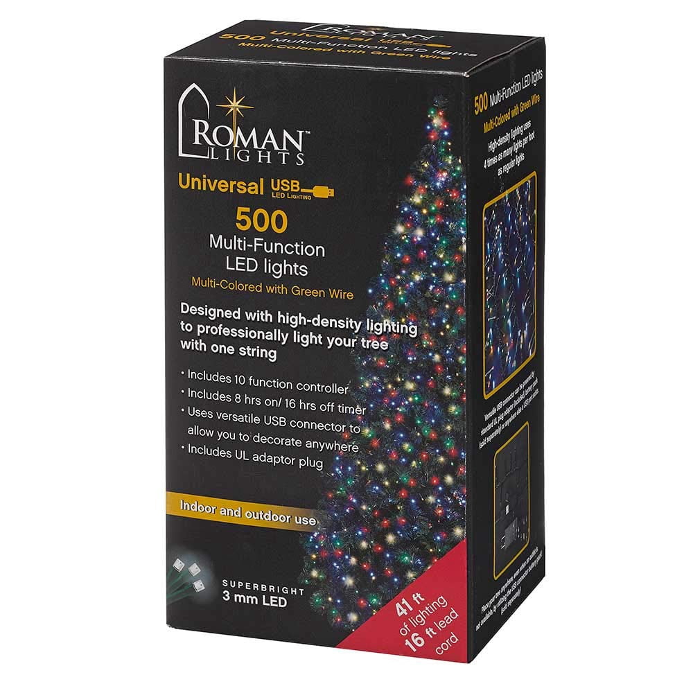 Roman 500LUSB MULTICOLOR LED GREEN CORD 10 FUNCTION 8/16 TIMER ...