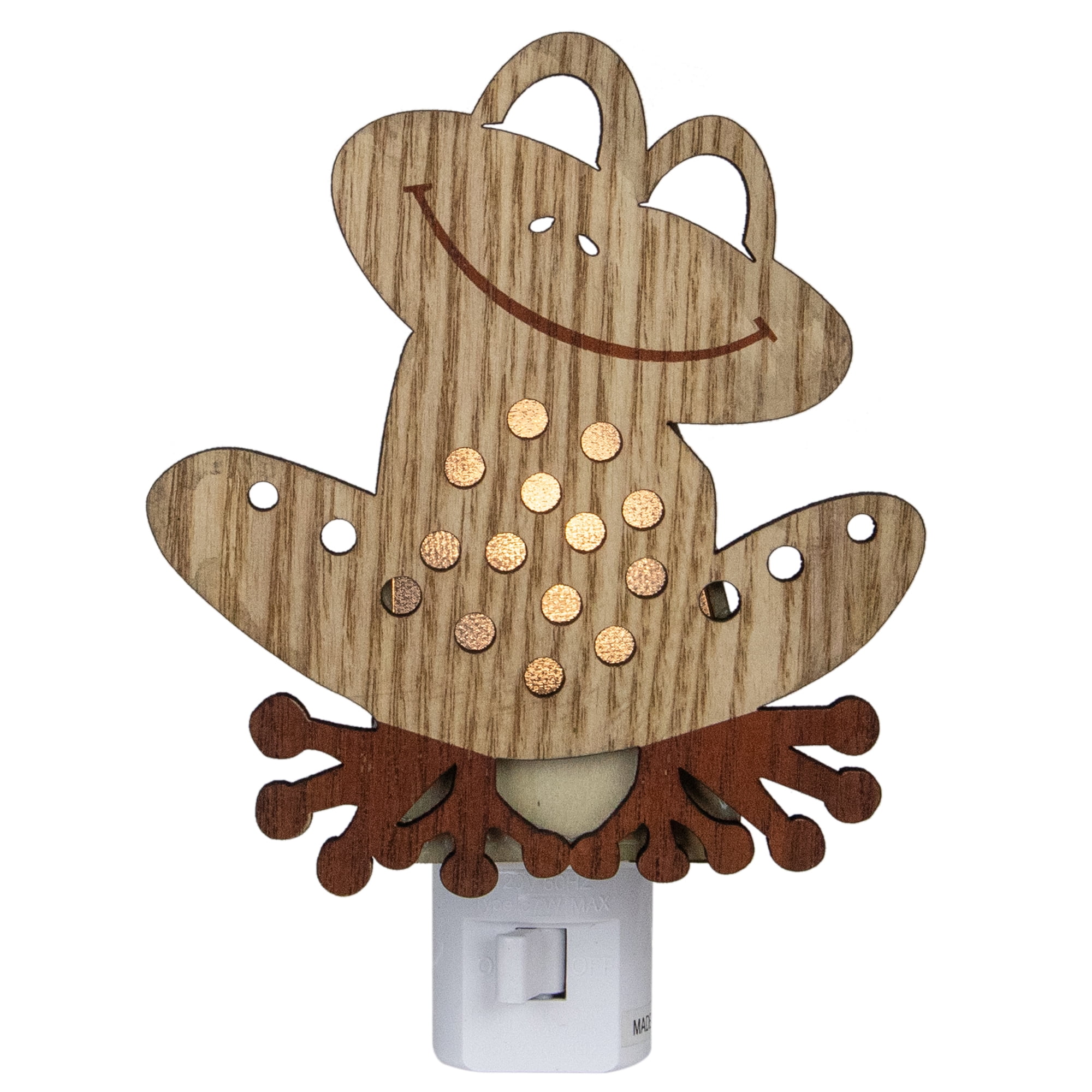 Roman 6" Wooden LED Smiling Frog Night Light - Walmart.com