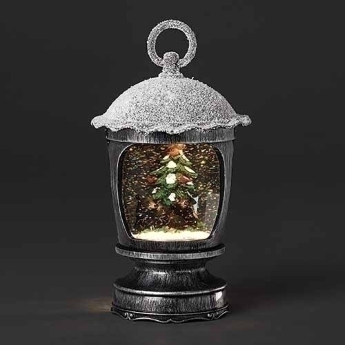 Roman 8.25" Black and White Swirl Black Bear LED Christmas Tabletop ...