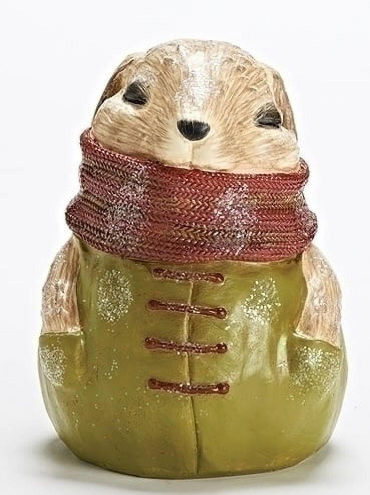 Roman 8.5" Brown and Green Bunny Rabbit Christmas Tabletop Figure ...