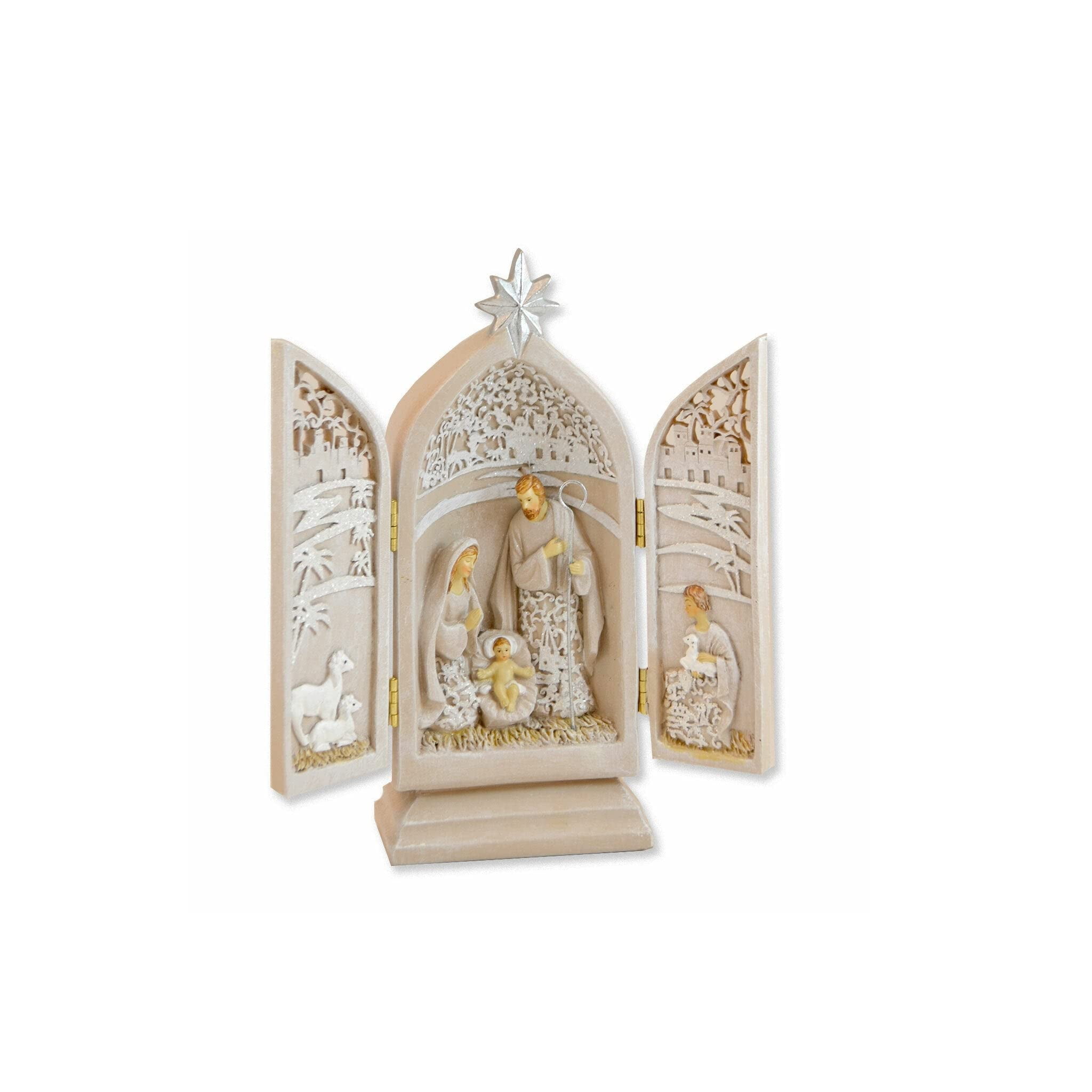 Roman 8.5" Triptych Holy Family Paper Cut Design Resin Figurine ...