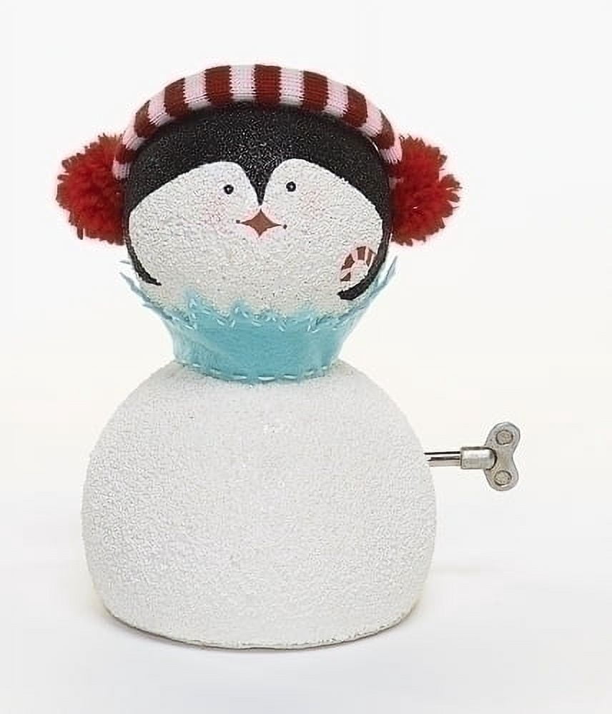 Roman 8.75" White and Blue Animated Musical Penguin Face Christmas ...