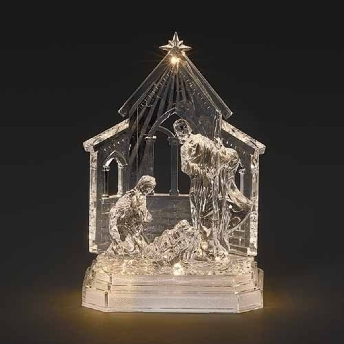 Roman 8" LED Lighted Holy Family with Stable Christmas Tabletop ...