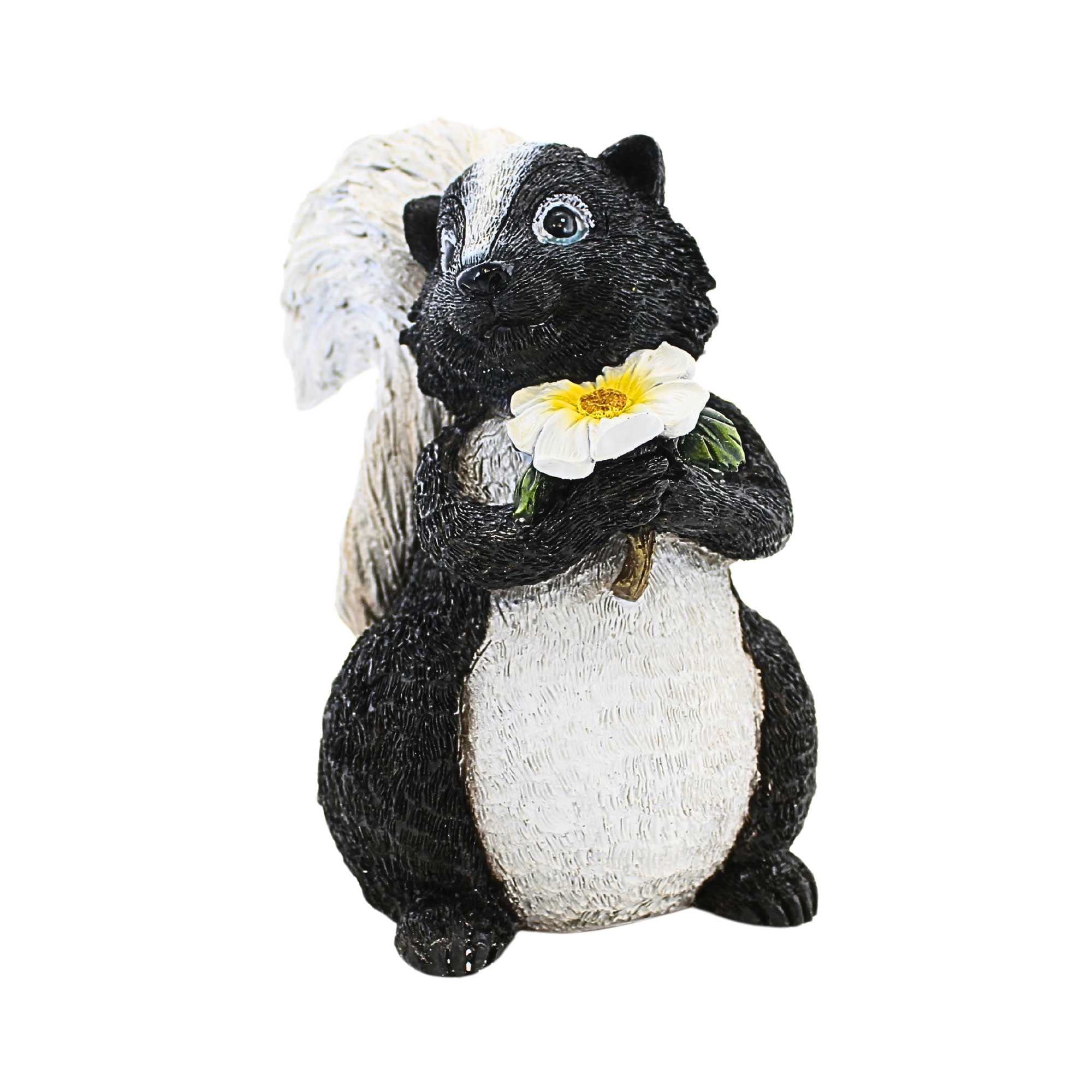 Roman 9.00In Skunk Garden Statue, Polyresin, Flower 10145 - Walmart.com