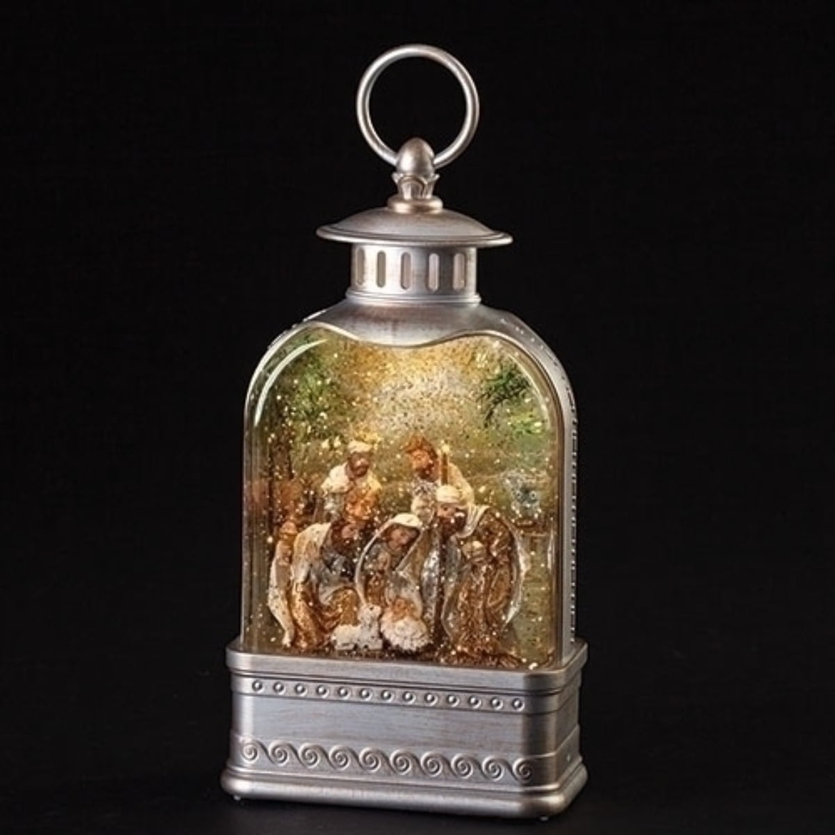 Roman 9.5" LED Lighted Nativity Scene Christmas Snow Globe Lantern ...