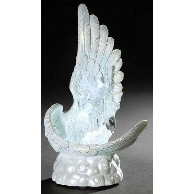 Roman 9.75" Clear and White Holy Family in Angel Wing Christmas ...