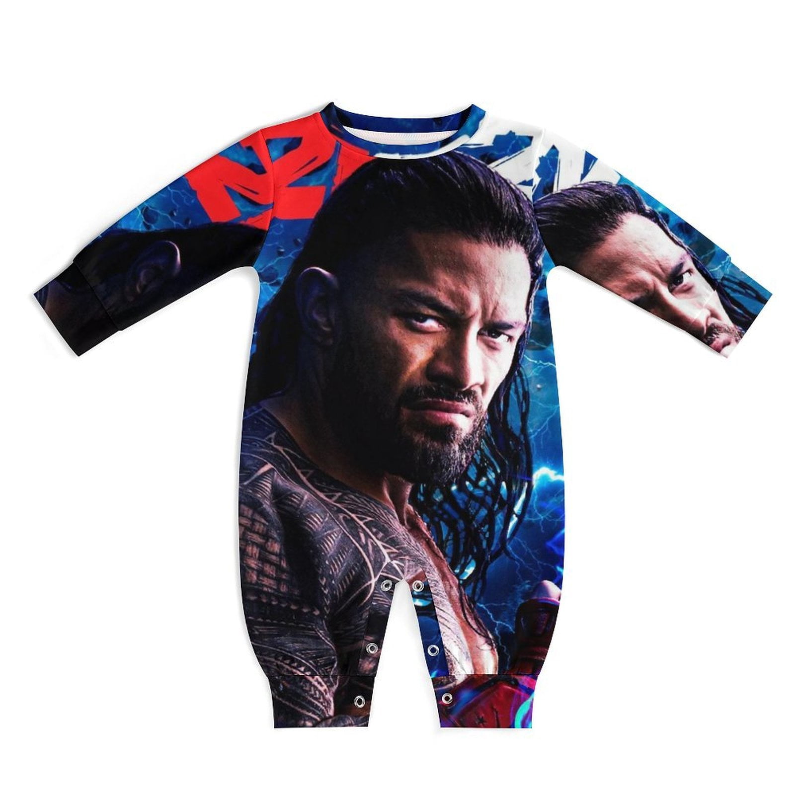 Roman And Reigns Baby Romper Jumpsuits, Long Sleeve Footless One-Piece ...