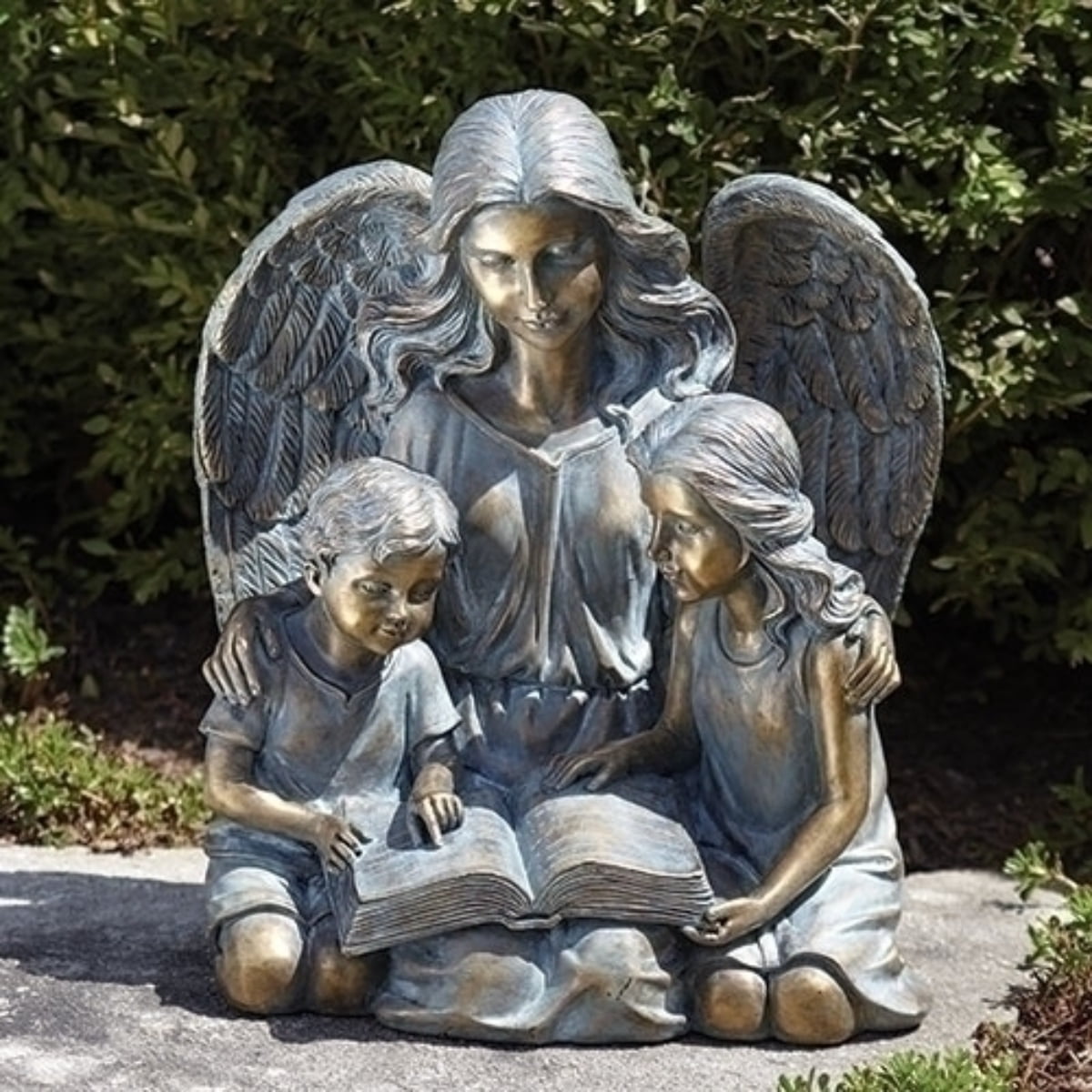 Roman Resin Angel with Children Statue for Indoor/Outdoor Decor - 15.5 ...