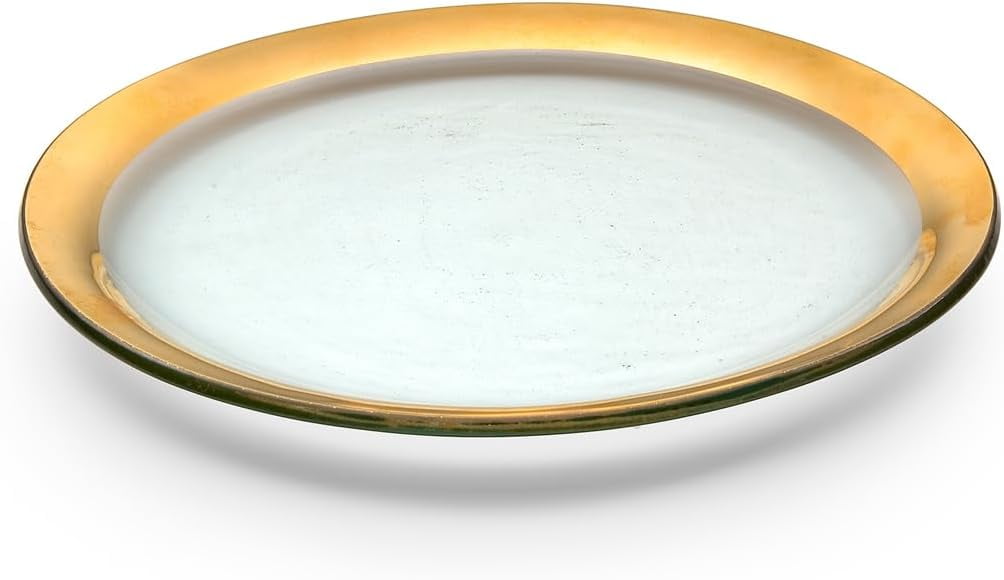 Roman Antique 10 Inch Dinner Plate with 24k Gold, Timeless Glass ...