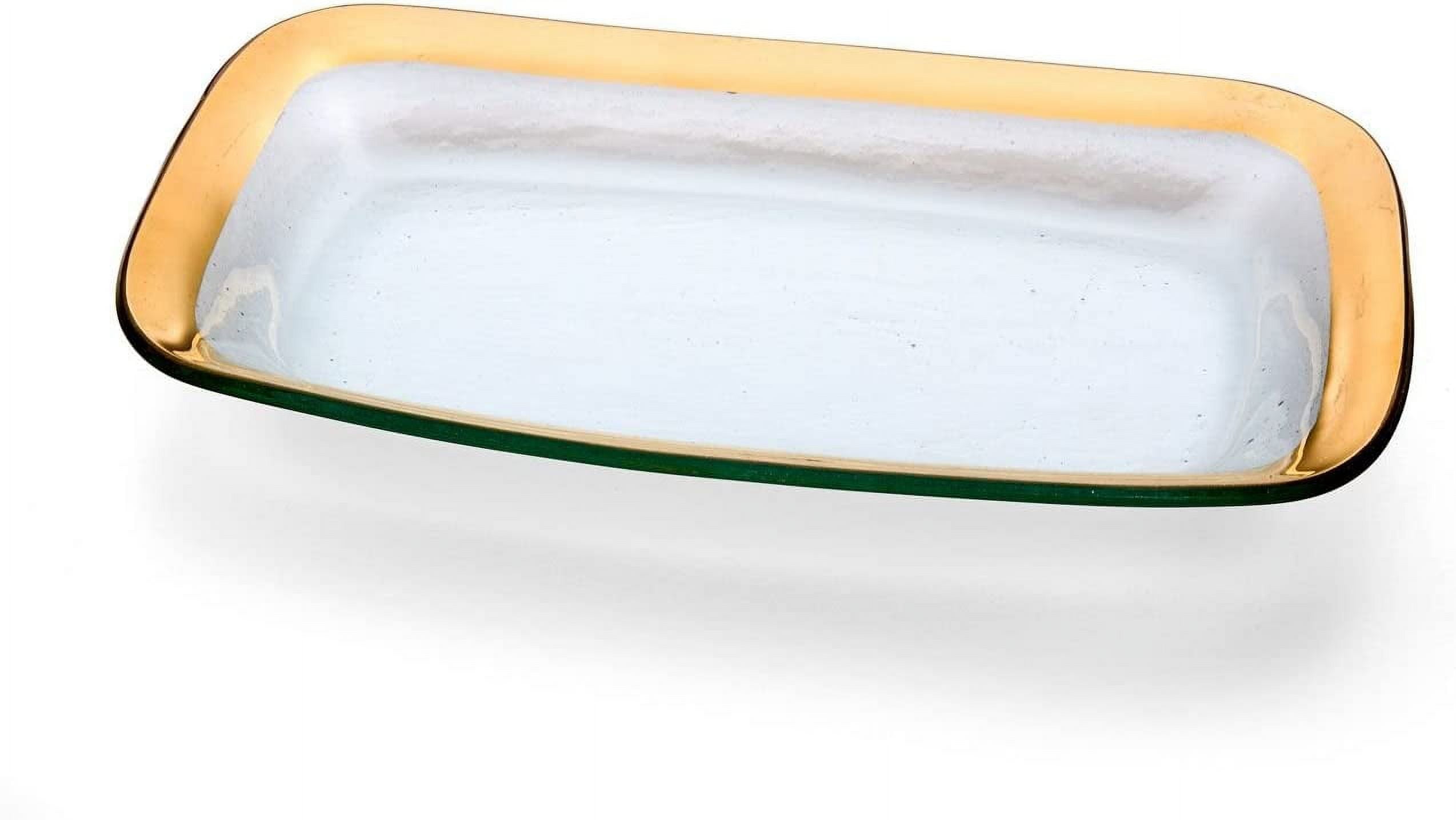 Roman Antique 11 x 7 Inch Rectangle Asparagus Bowl with 24k Gold ...