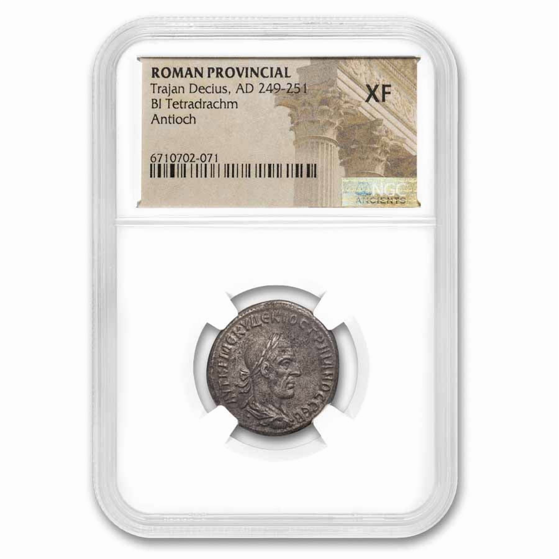 Roman BI Tetradrachm Emperor Trajan Decius (249-251 AD) XF NGC ...