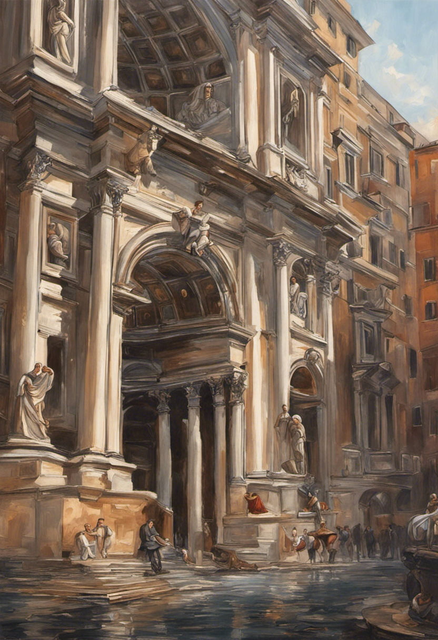 Roman Cathedral Digital Painting - 12" x 18" Art Print Wall Decor ...