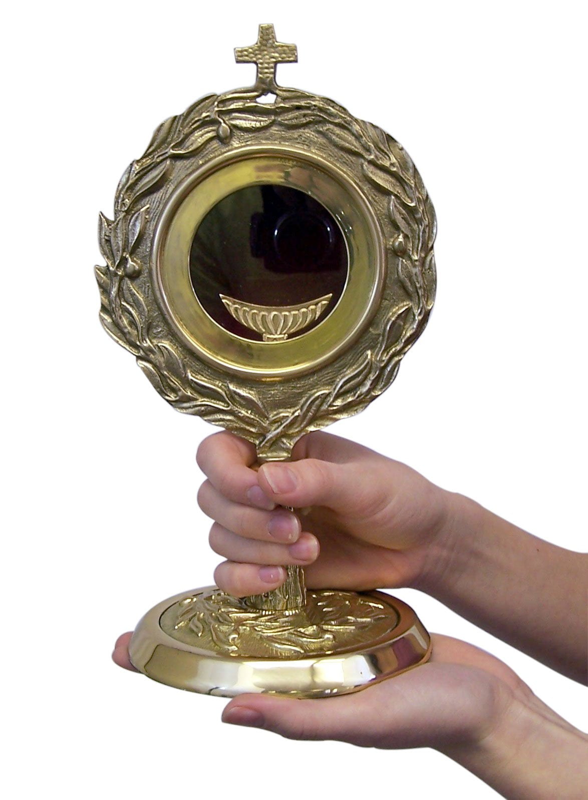 Roman Catholic Religious Gift 11" Brass 24KT Gold Plate Monstrance with ...