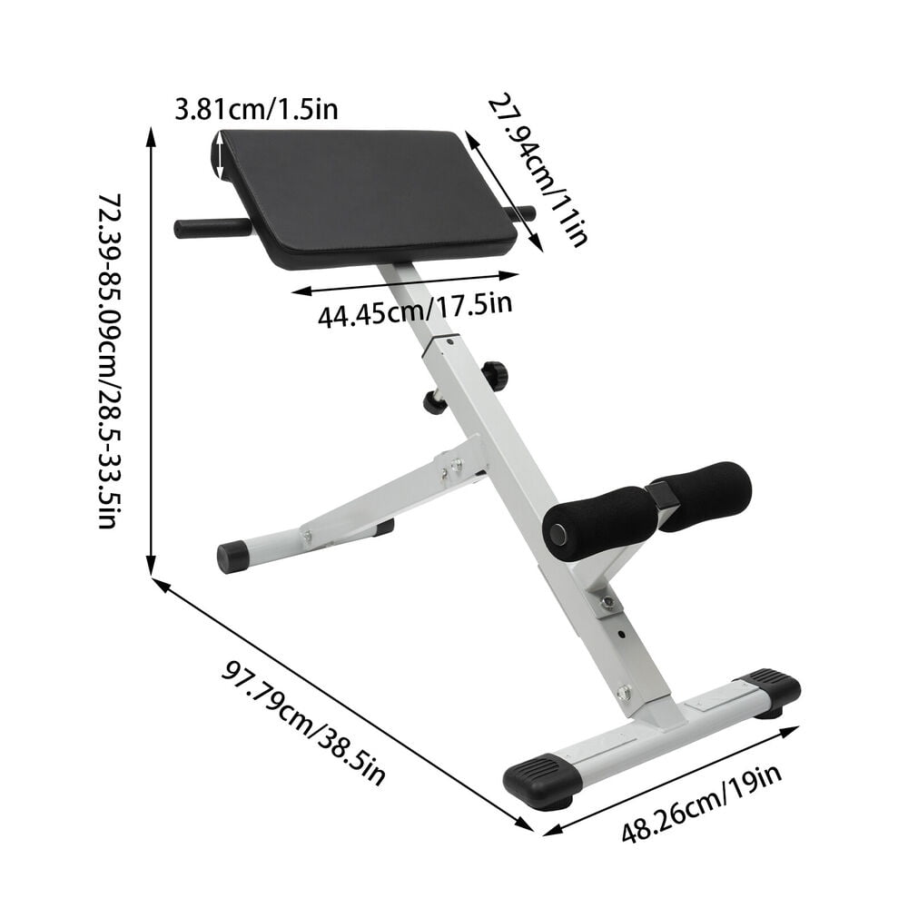 Roman Chair Back Extension Machine, Hyperextension Bench w/ Angle ...