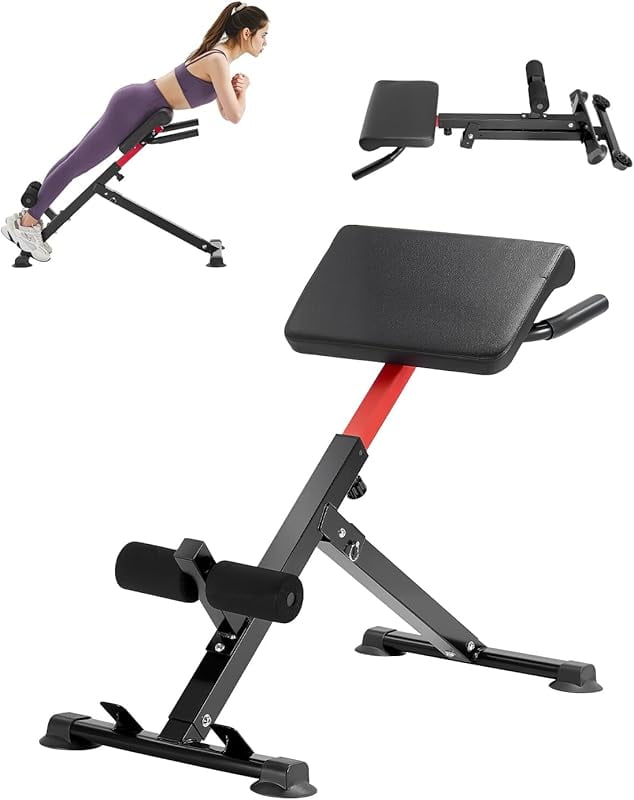 Roman Chair Hyperextension Bench & Weight Bench, Adjustable & Foldable ...