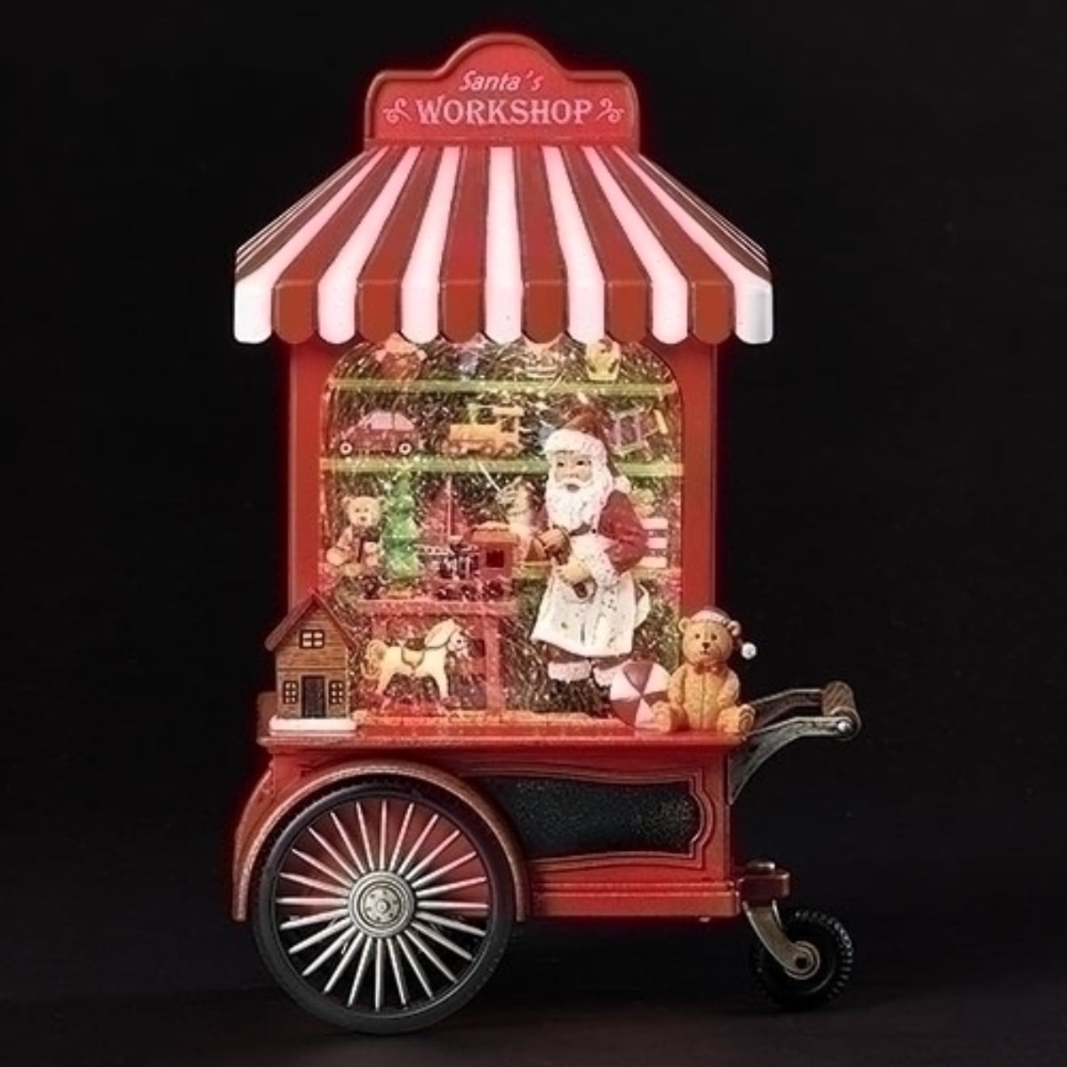 Roman Christmas - Confetti Lites Swirl Santa's Workshop Toy Cart, 10.75 ...