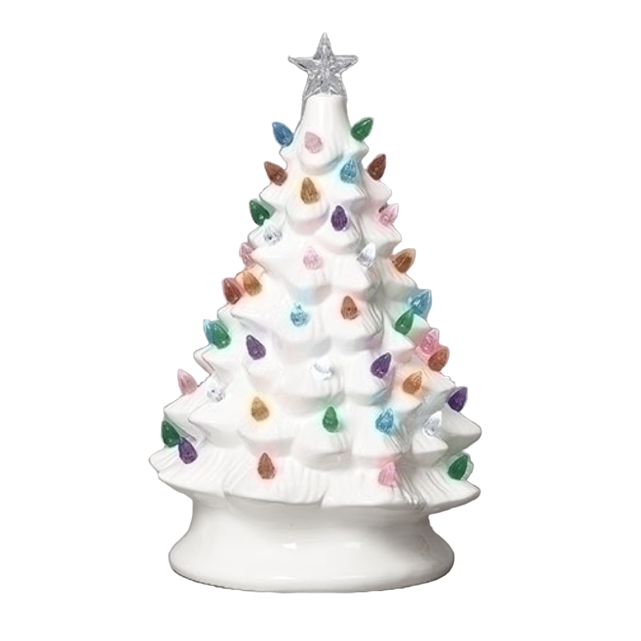 Roman Christmas - Lighted White Vintage Tree, 8" H, Christmas ...