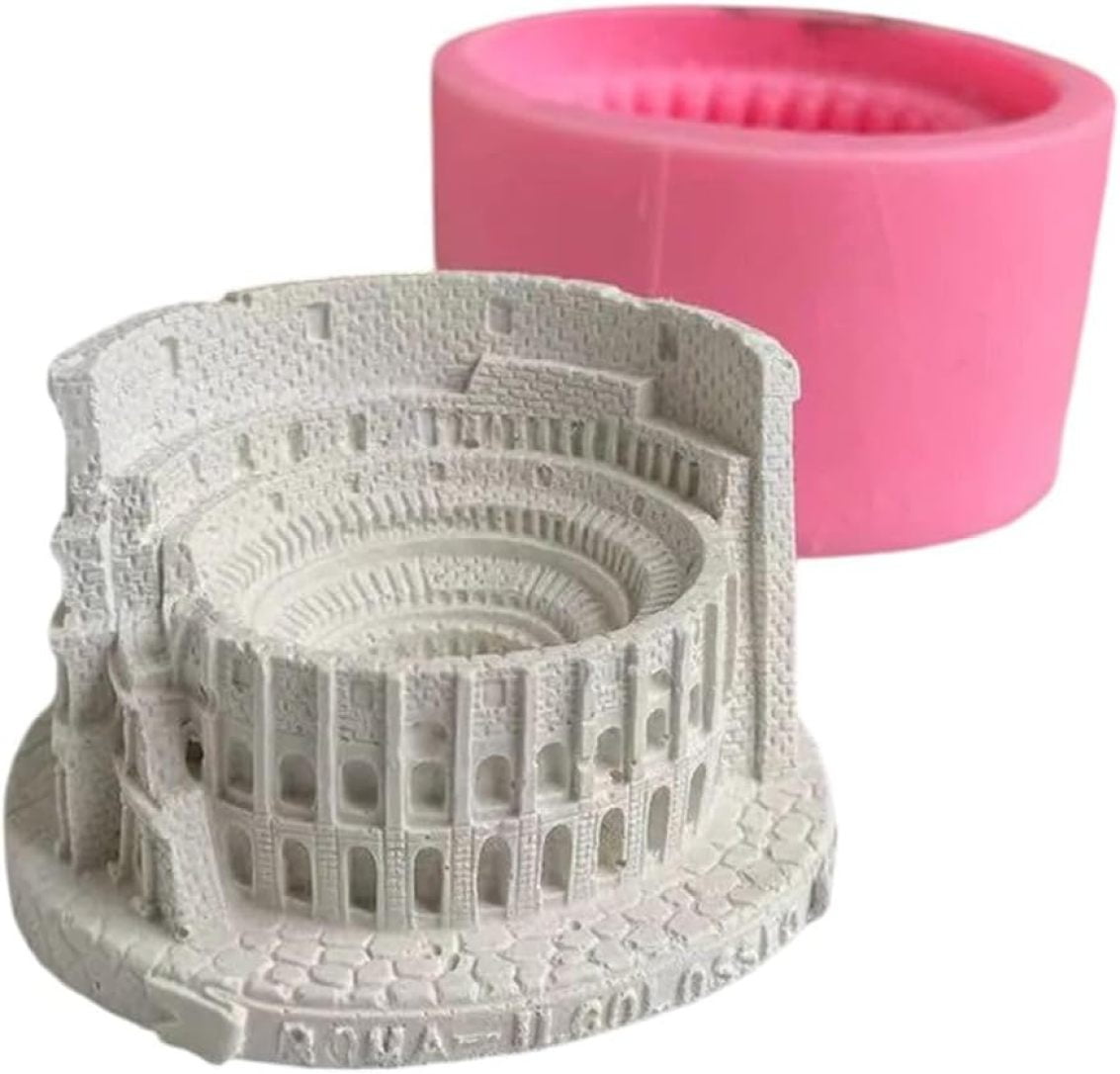 Roman Colosseum Silicone Mold Roman Architectural Flowerpot Gypsum ...