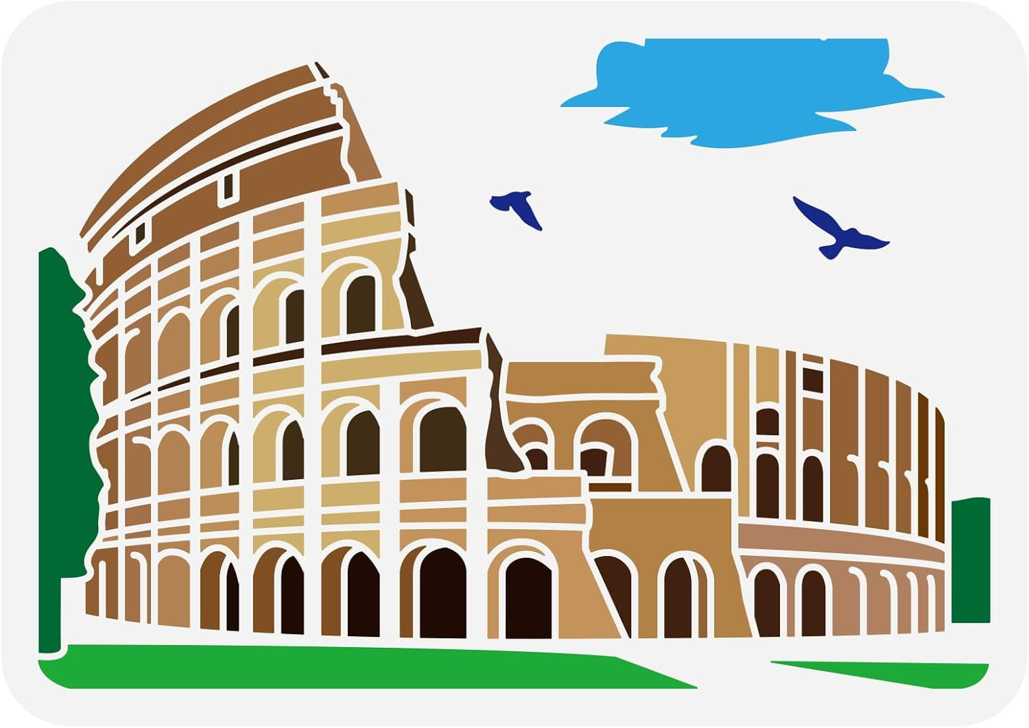 Roman Colosseum Stencil 8.3x11.7inch Italy Landmark Roman Colosseum ...