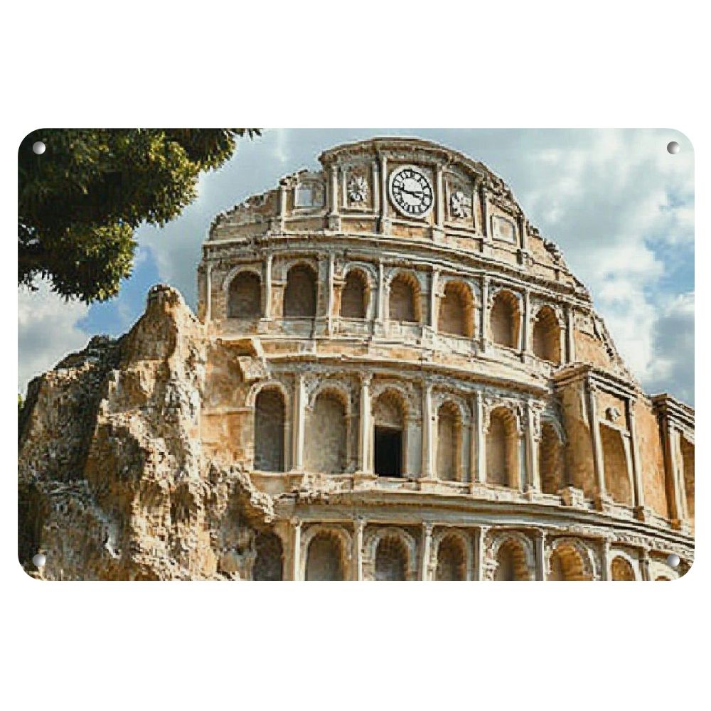 Roman Colosseum Vintage Iron Wall Art Sign - Perfect for Garage, Cafe ...