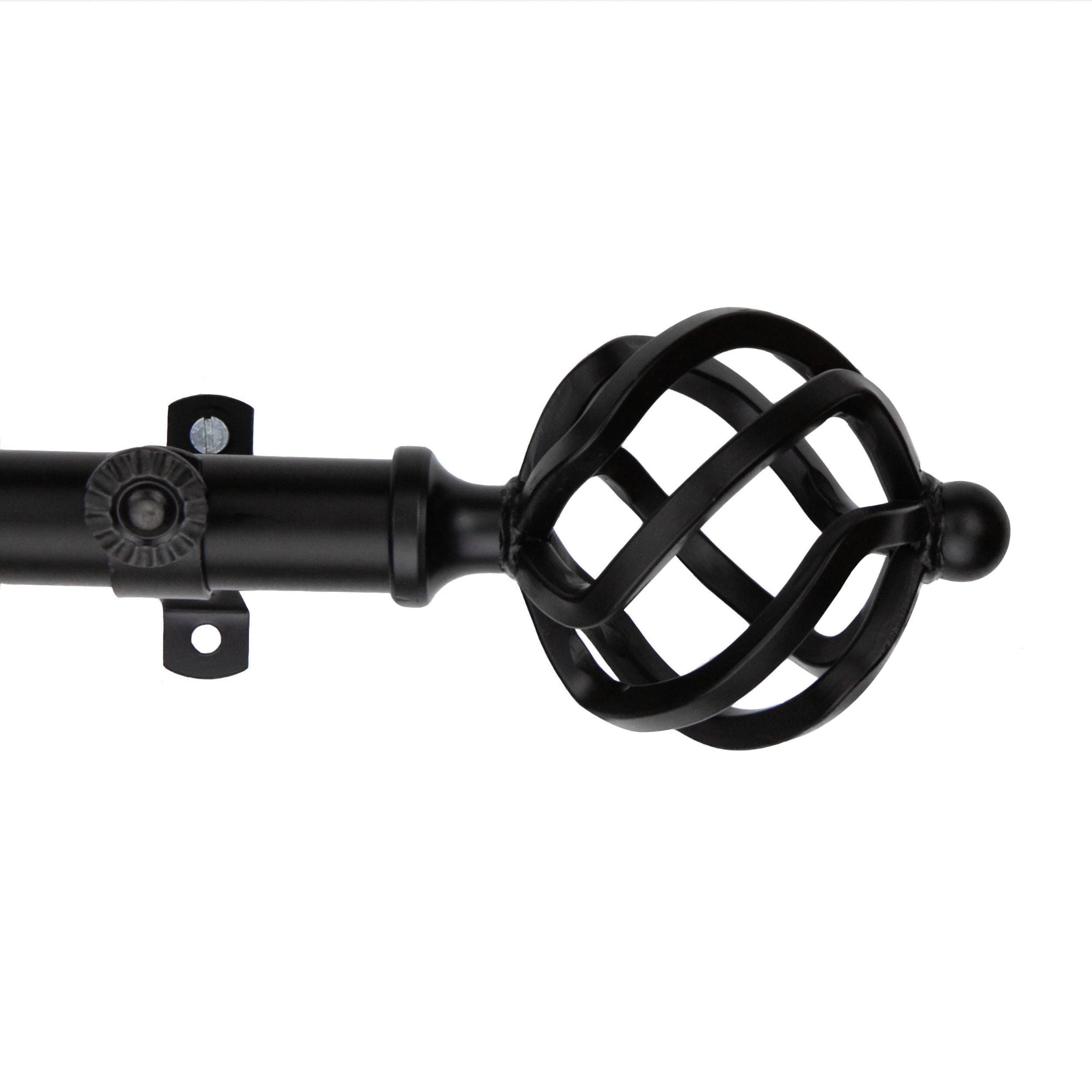 Modern Black Roman Curtain Rod 13/16 inch, Adjustable 120-170 ...