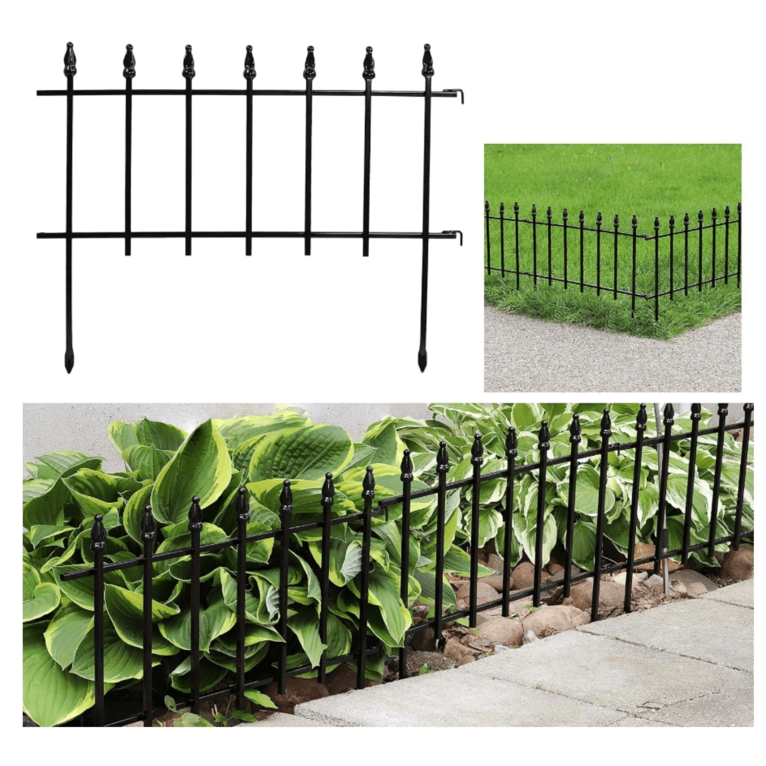 Roman D rative Garden Fence Panels - Iron Border Fence - Walmart.com
