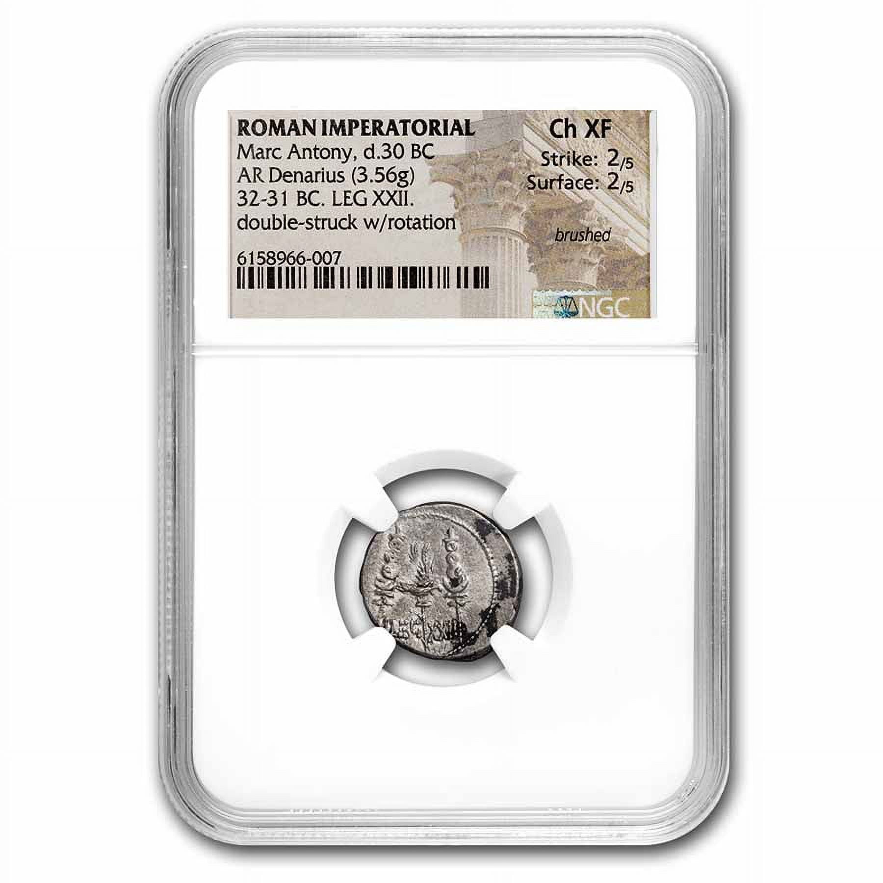 Roman Denarius Marc Antony Legion XXII (30 BC) Ch XF NGC - Walmart.com
